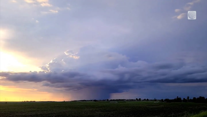 A thunderstorm timelapse showing a storm on the move across the Prairies