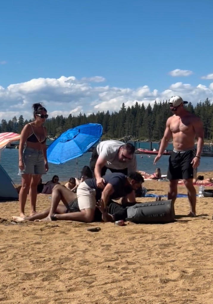 Moment bizarre brawl breaks out between rival athletic directors on ...
