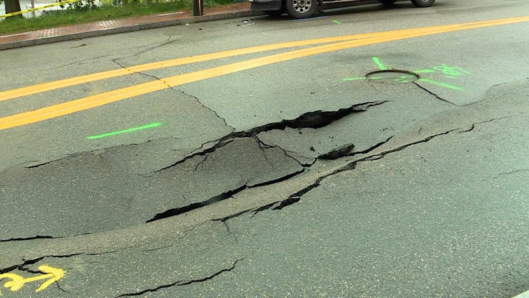 Emergency closure: Road washed out in Portland's Old Port