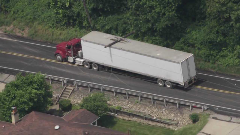 Wires brought down on tractor-trailer in Elizabeth Township, blocking ...