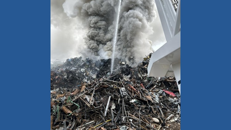 Crews fight scrap metal fire in Berwick