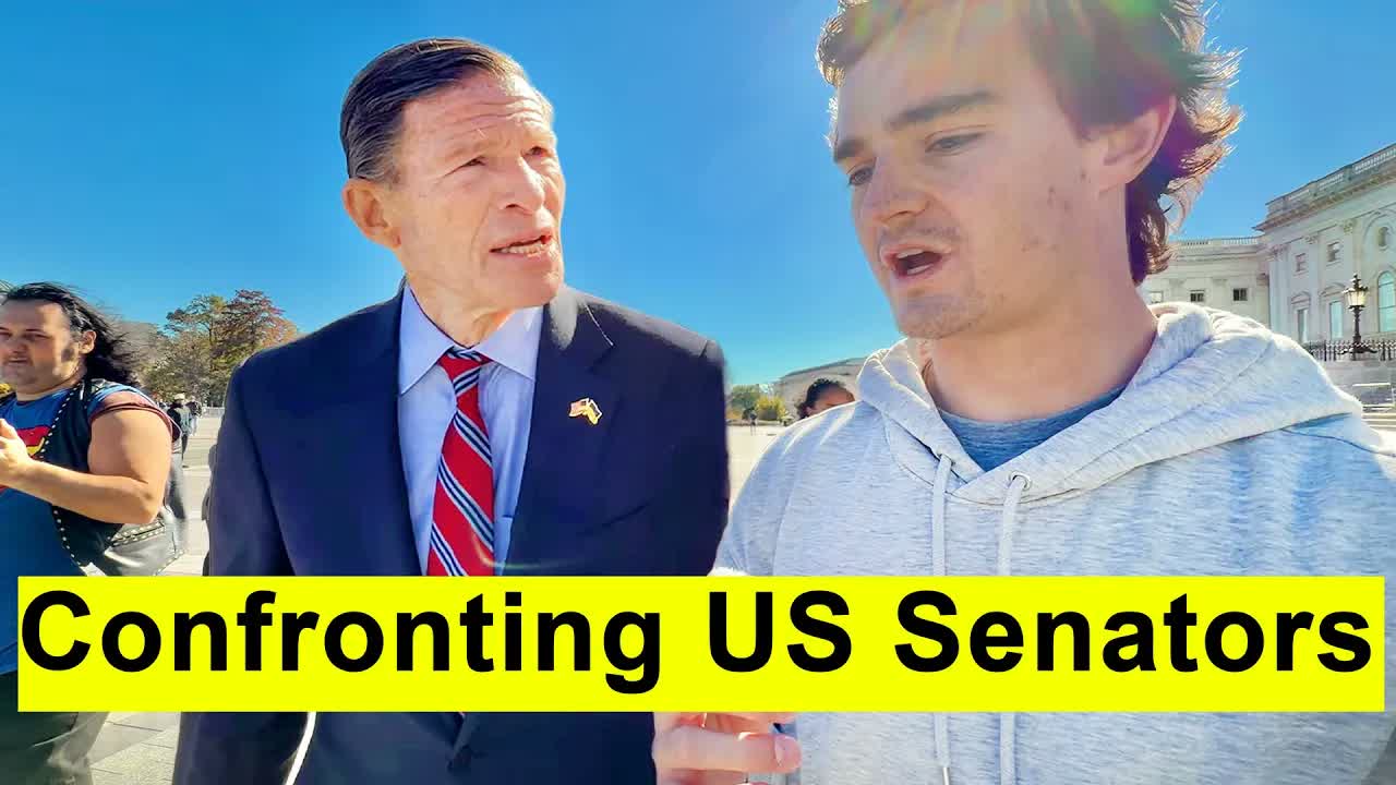 Nick Shirley confronts senators over government shutdown