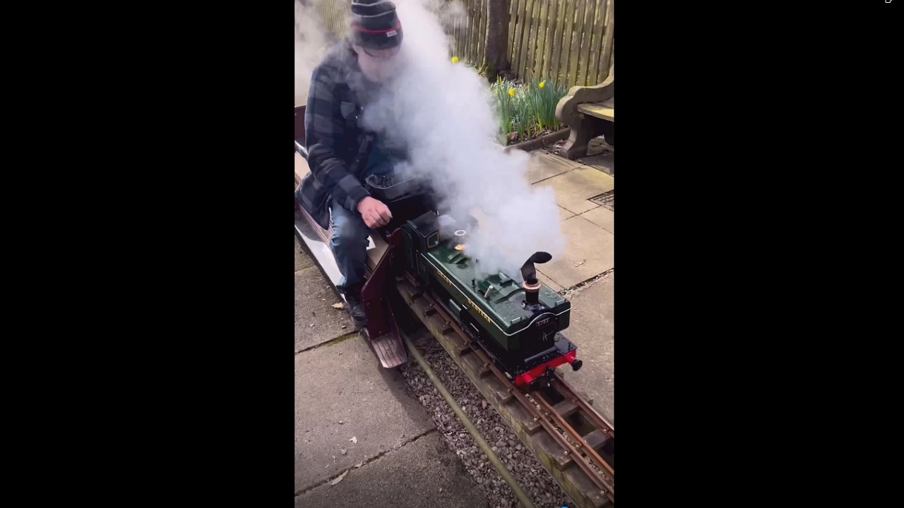 Riding the rails: miniature steam train delights in Leyland, Lancashire
