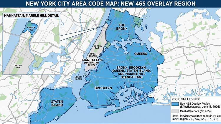 Ladies and gentlemen, NYC is getting a new area code: 465