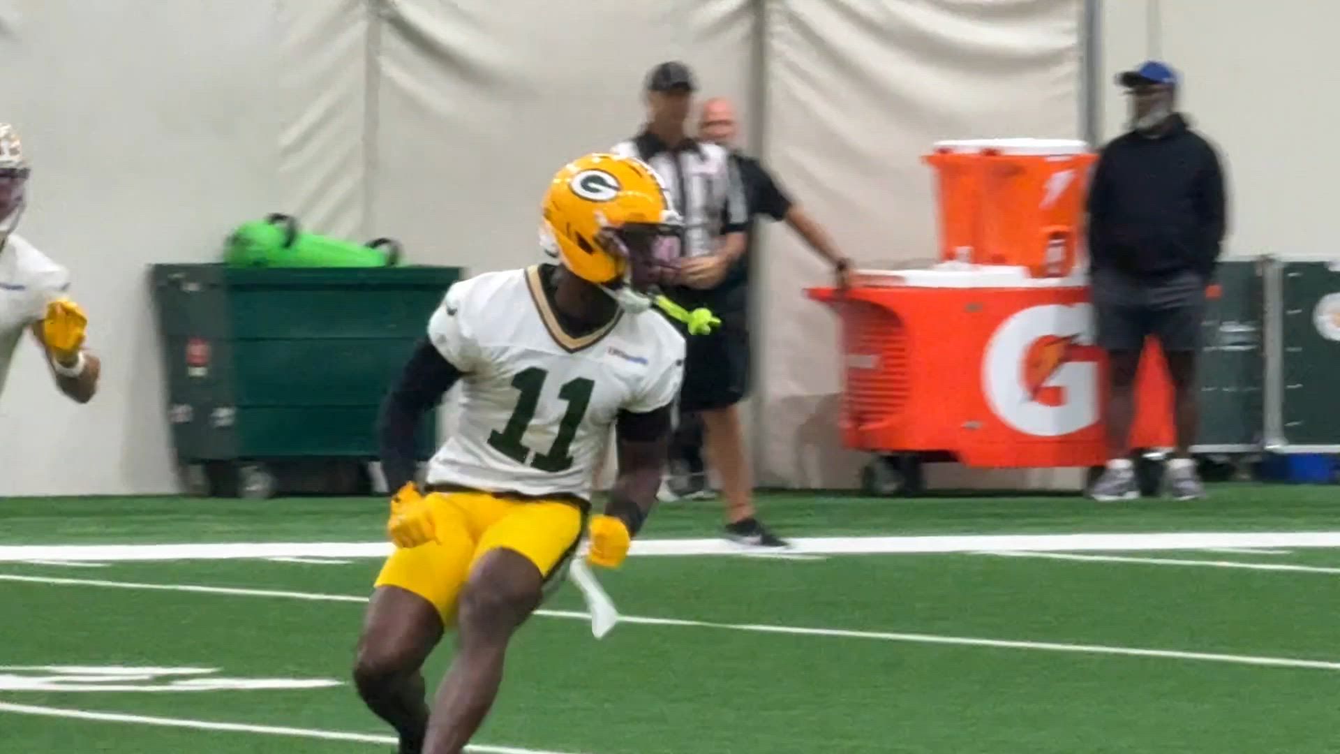 Packers WRs Christian Watson, Jayden Reed in slow-mo