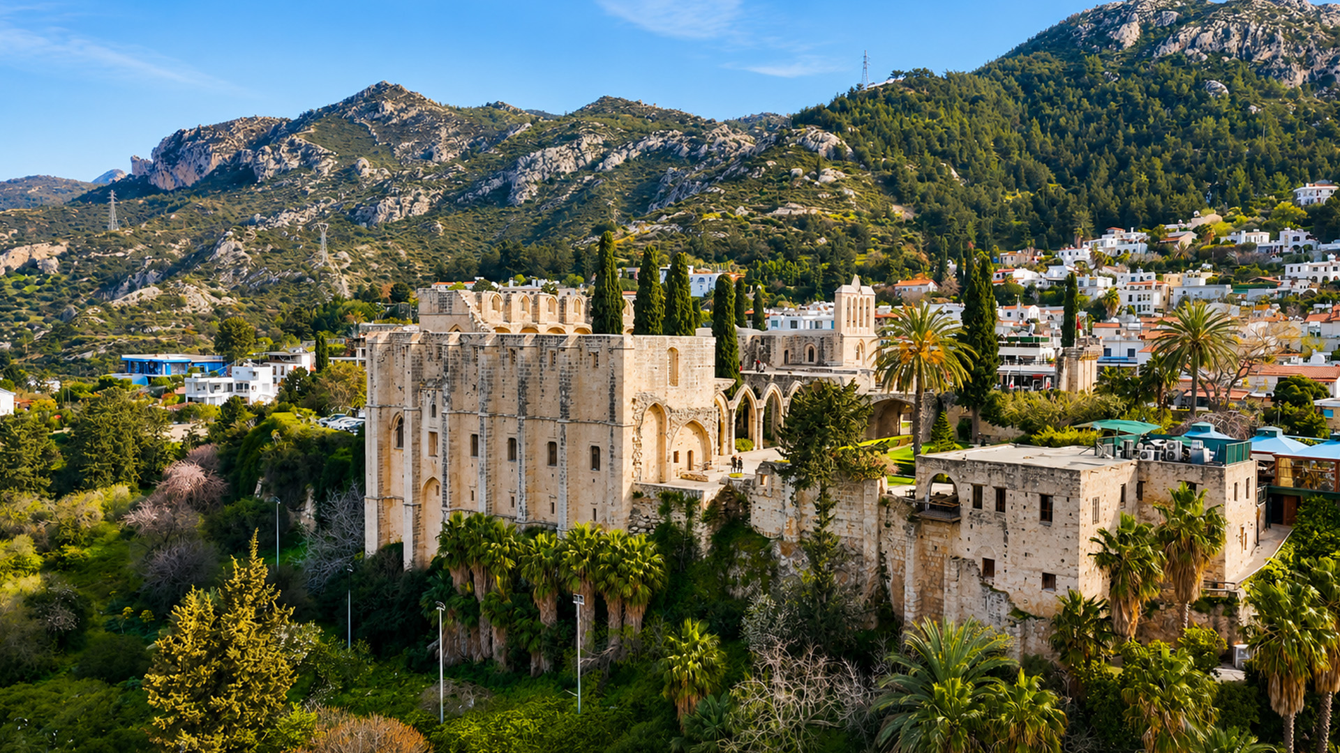 A monastery hidden between mountains