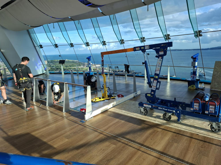 Spinnaker Tower’s famous glass floor is replaced by specialist ...