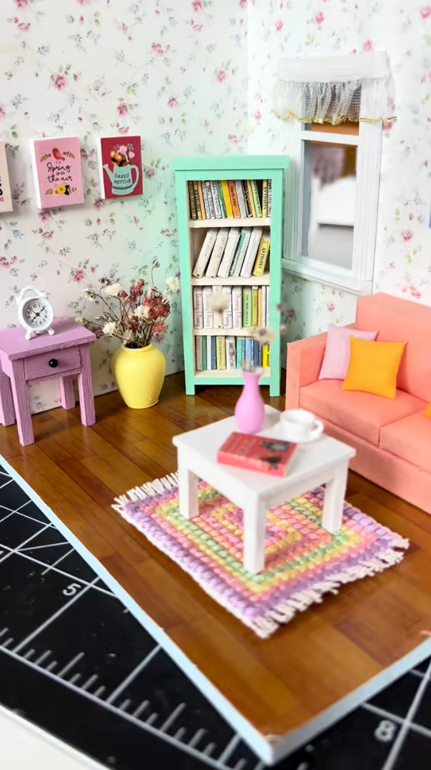 DIY dollhouse bookshelves that make any mini room look amazing
