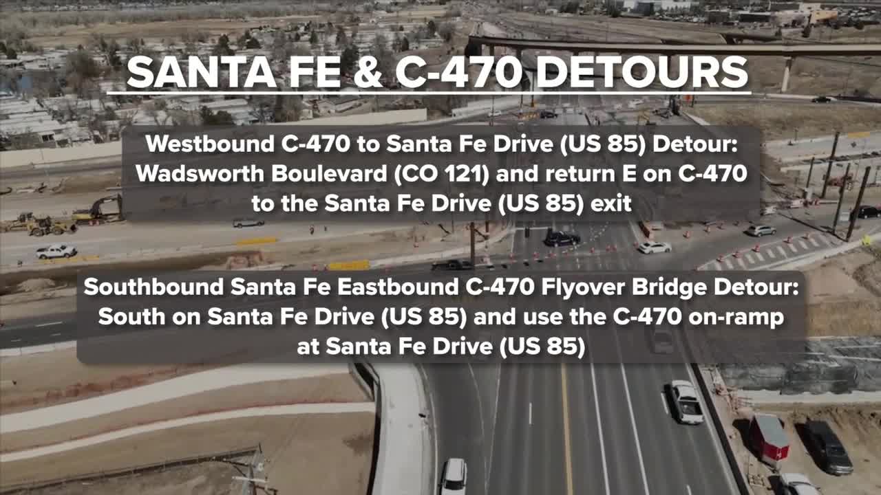 Closures in place for eight days at Santa Fe Drive and C-470