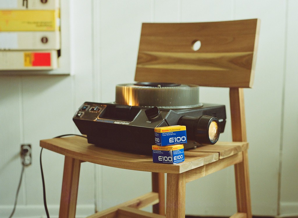 Old slide projectors and carousels that photography buffs will actually buy