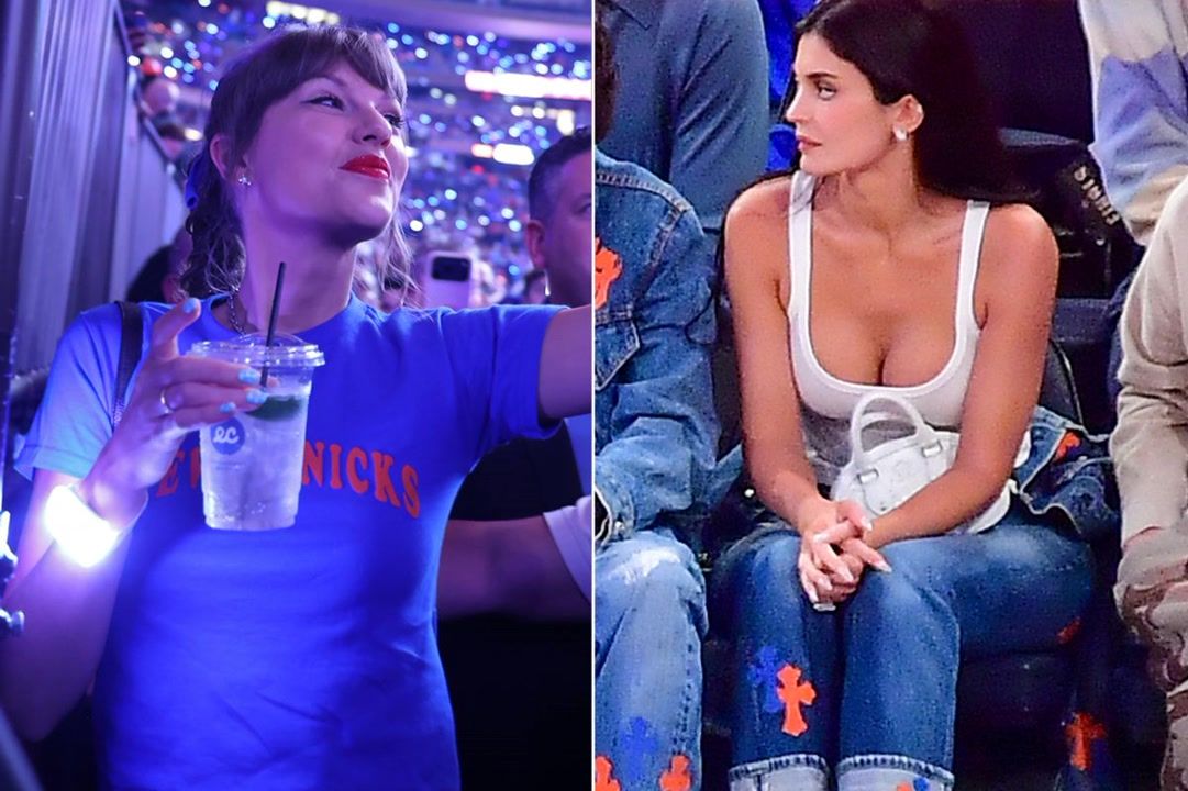 Kylie Jenner hesitant as she runs into Taylor Swift at Knicks game