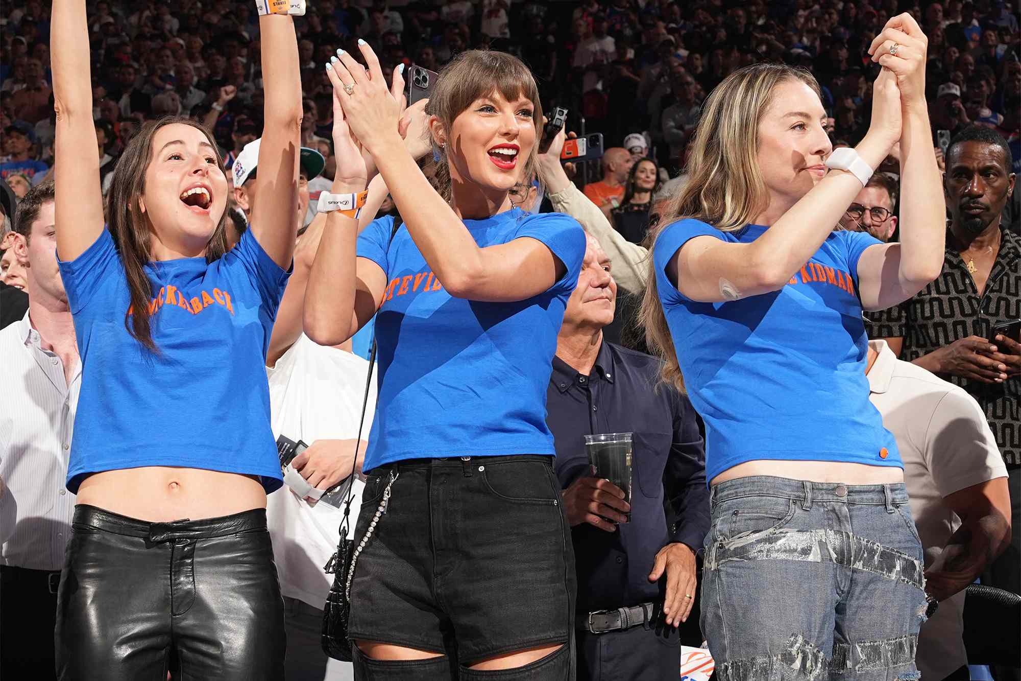 Taylor Swift and the Haim sisters' punny Knicks shirts are breaking the ...