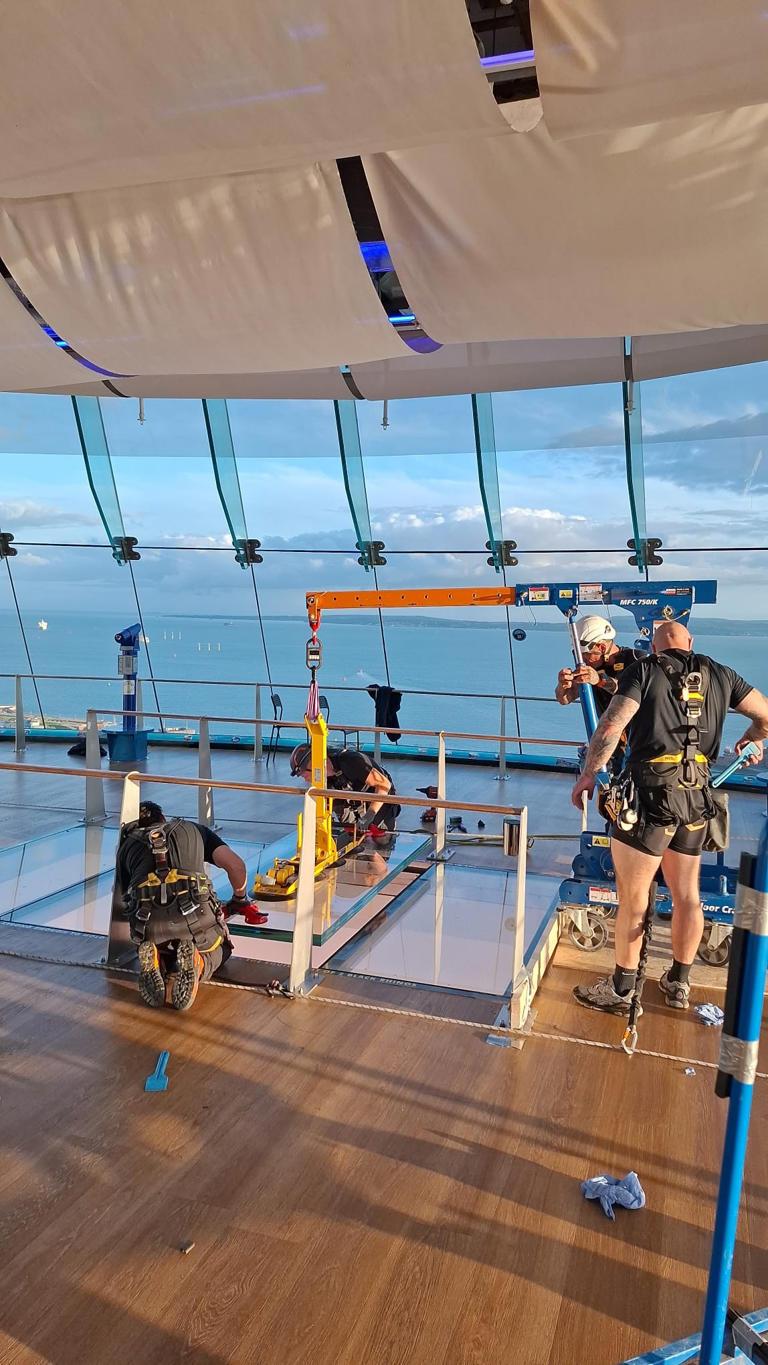 Spinnaker Tower’s famous glass floor is replaced by specialist ...