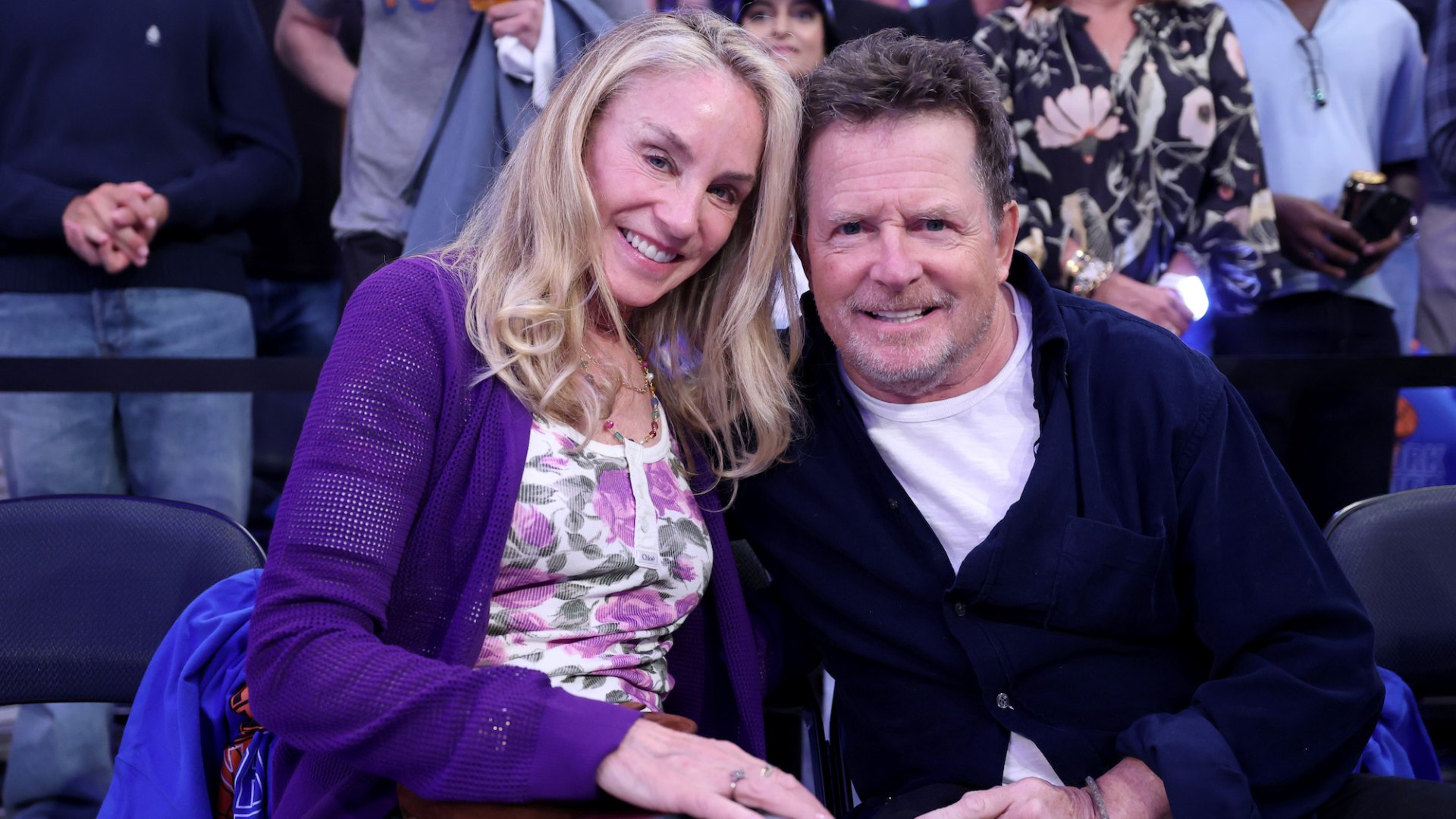 Michael J Fox makes rare appearance with wife at Game 4 of NBA Finals