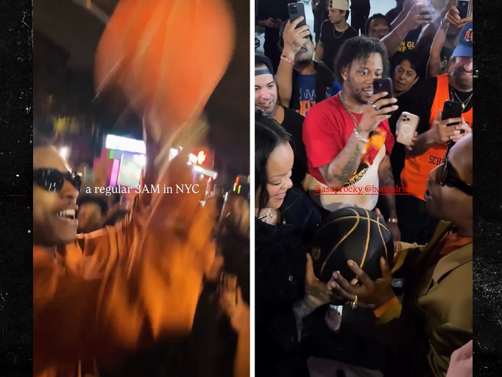 Rihanna and A$AP Rocky party with Knicks fans after NBA Finals win