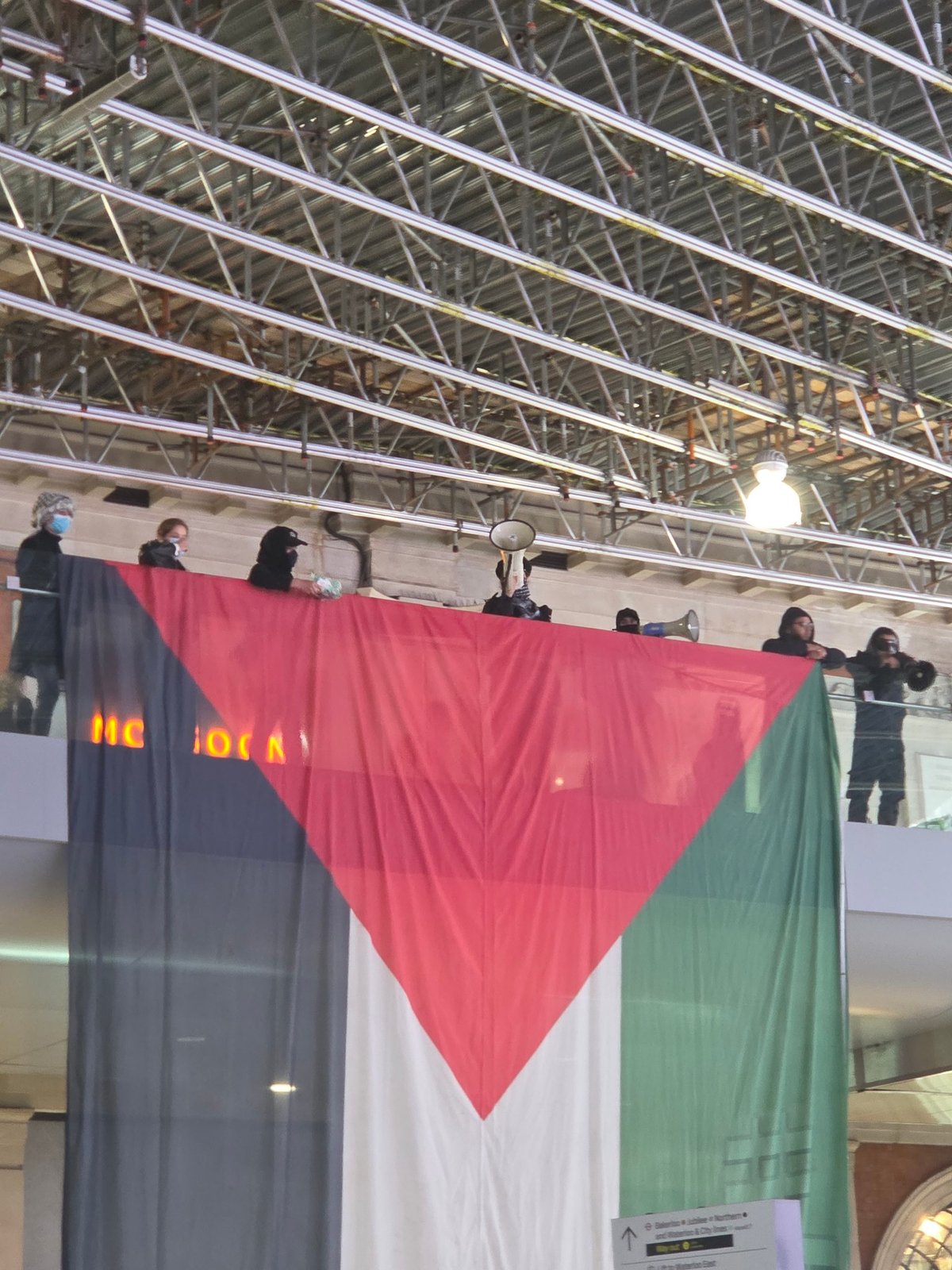 Pro-Palestine protesters stage rush hour demo at Waterloo station