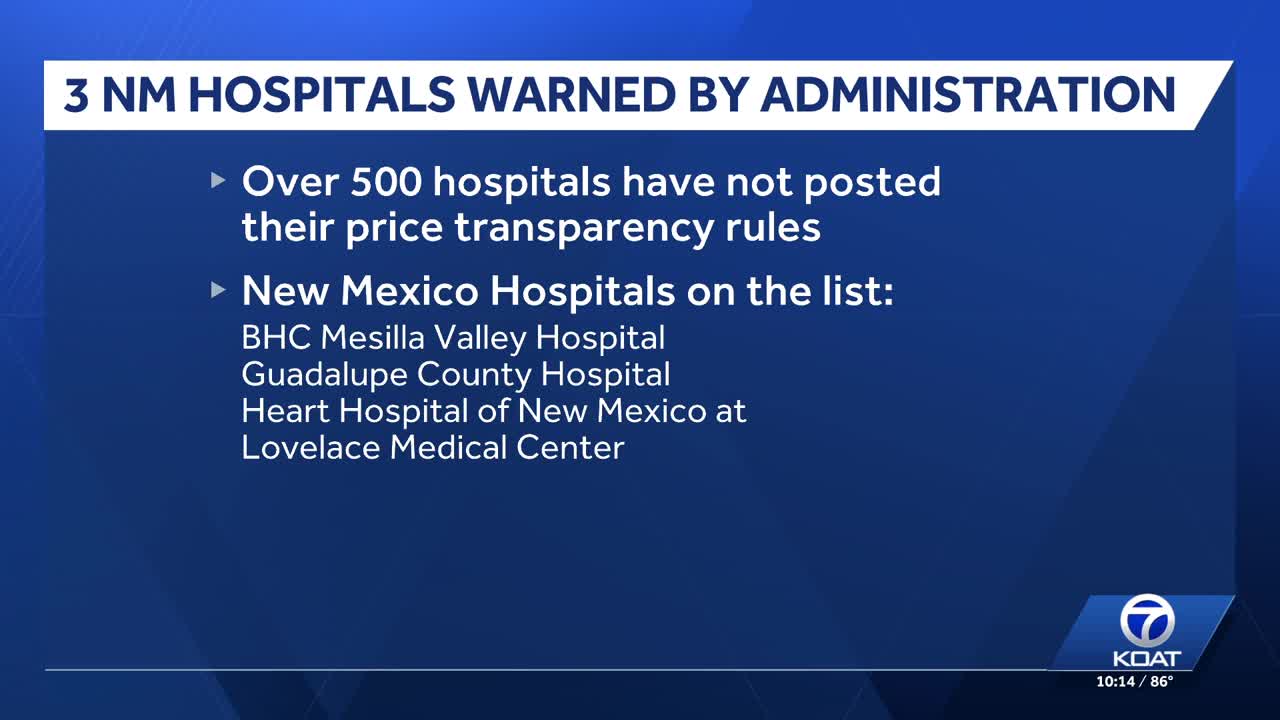 Trump administration warns hospitals in New Mexico to comply with price ...