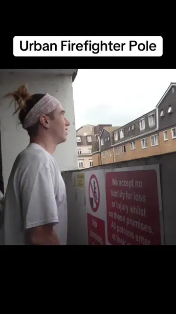 Rooftop drop onto an urban firefighter pole