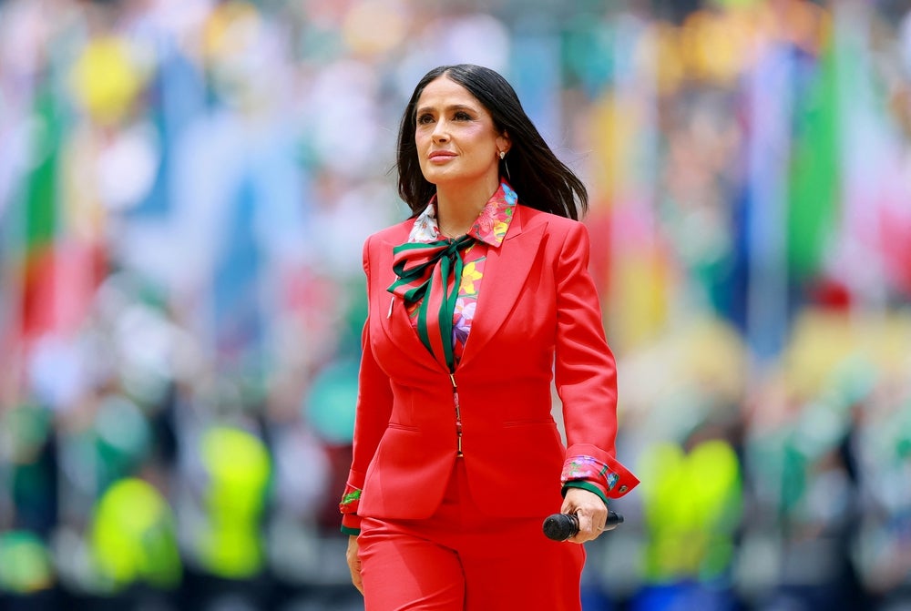 Salma Hayek Pinault brings star power to Mexico’s World Cup opener