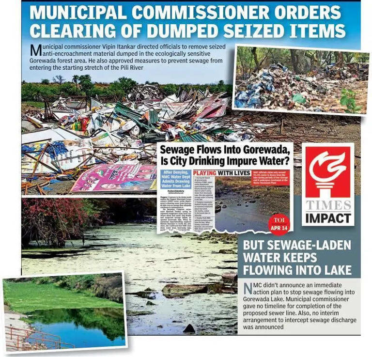 NMC wakes up to Gorewada mess, Pili pollution