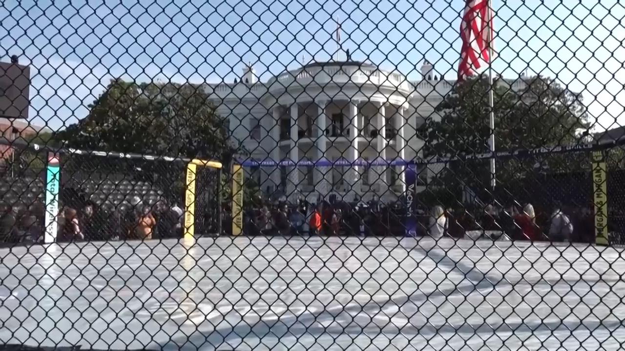 Lights! Camera! Cage match! The White House lawn's Octagon is ready for ...