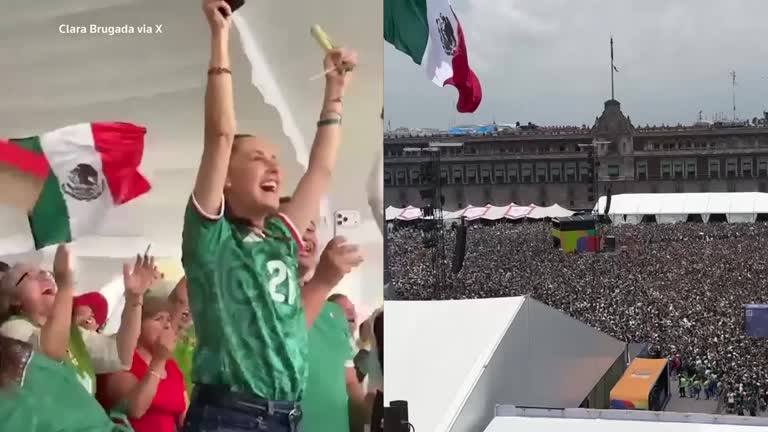 Sheinbaum, fans cheer as Mexico scores World Cup's first goal