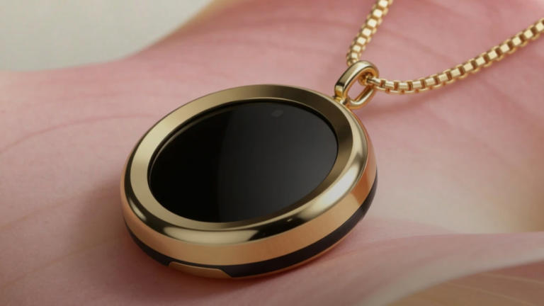The gem is a smart necklace that tracks your UV exposure