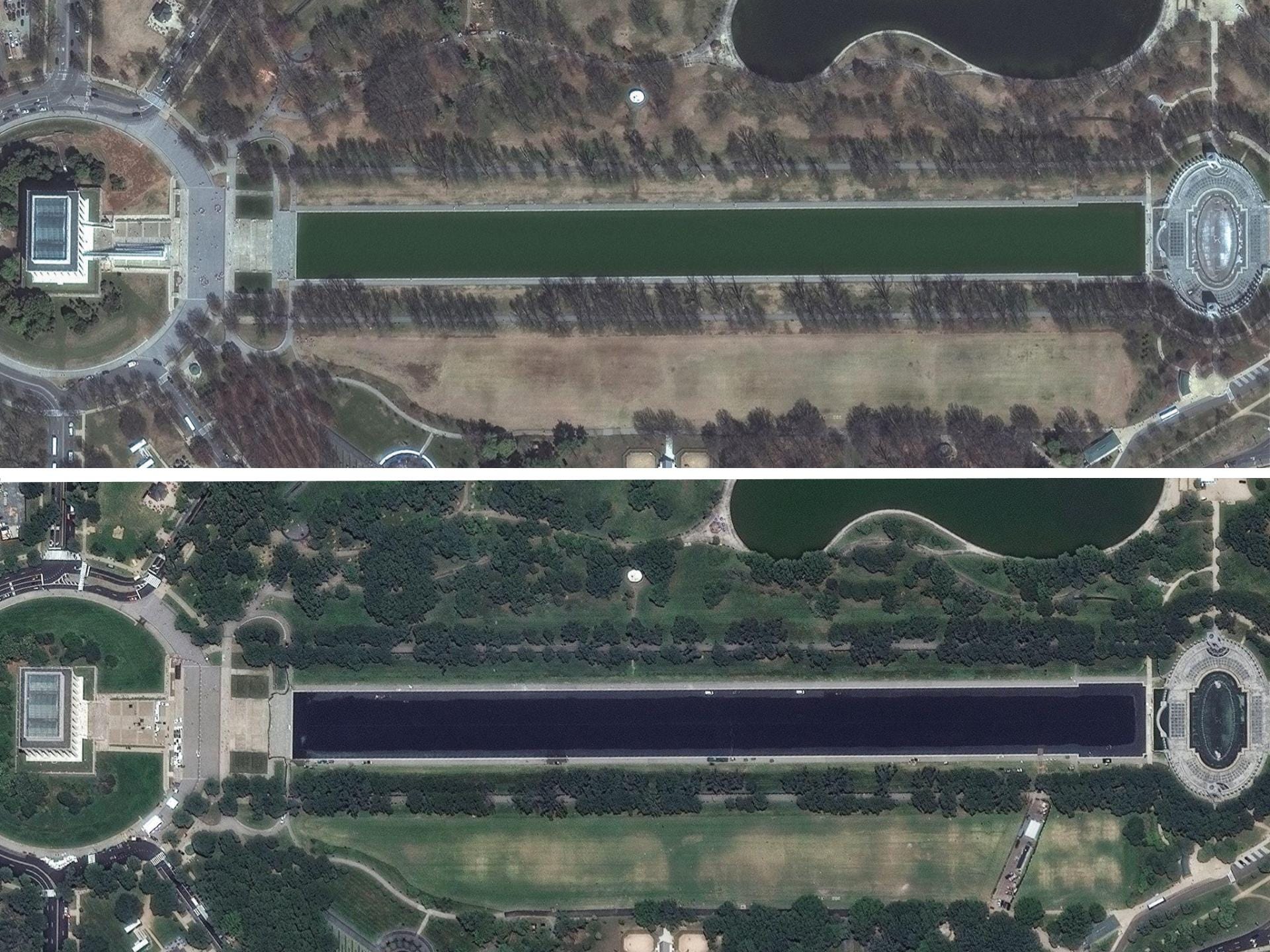 Before-and-after satellite photos show Trump's changes to the Lincoln ...
