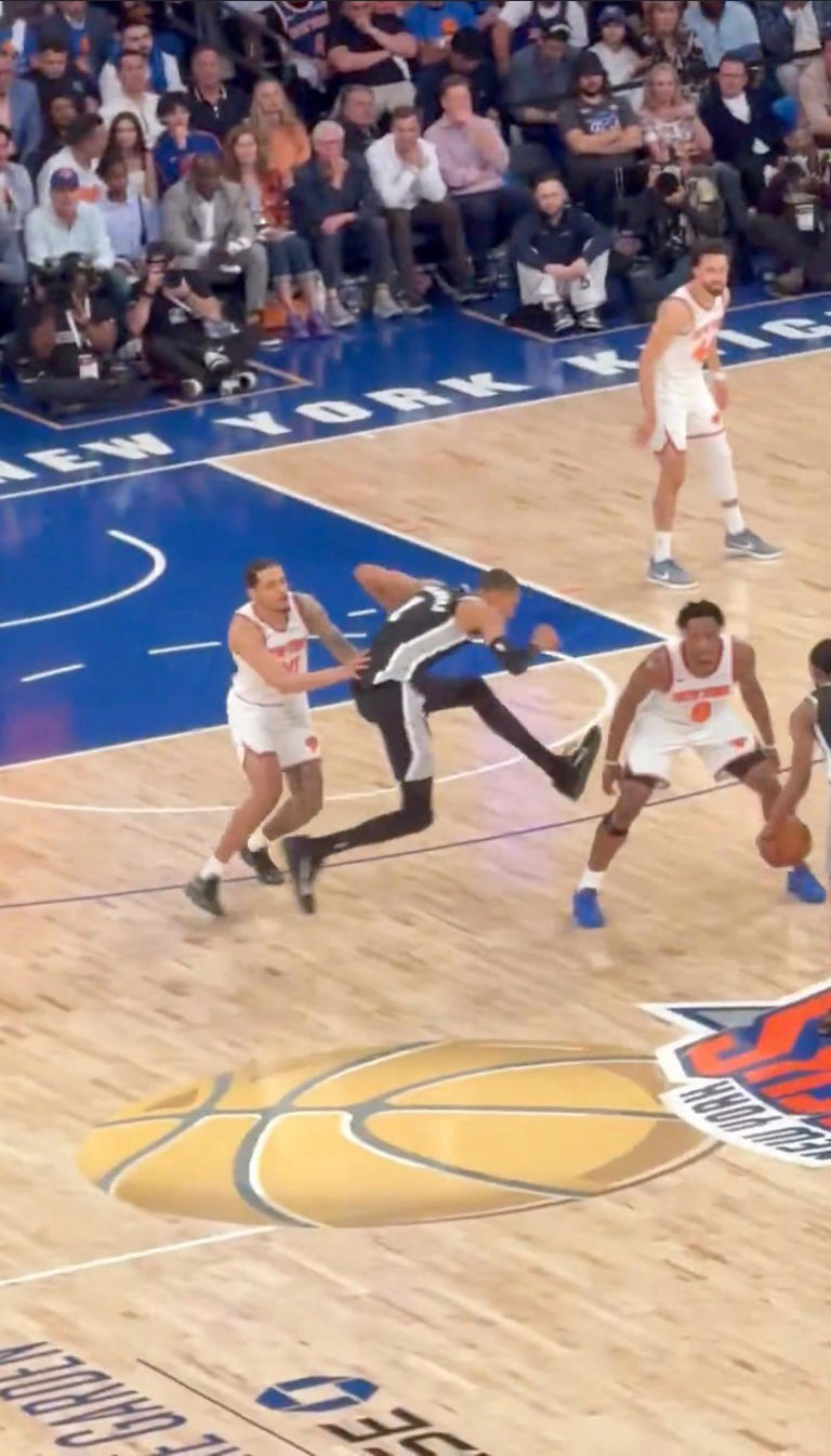 Video reveals 'dirty' Victor Wembanyama lunge at OG Anunoby's leg in ...