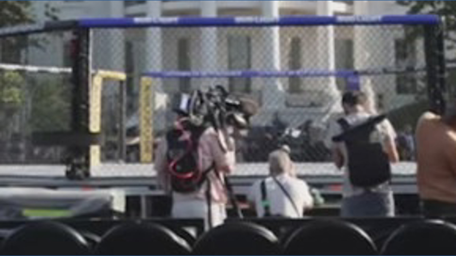 Close-up look at White House UFC octagon