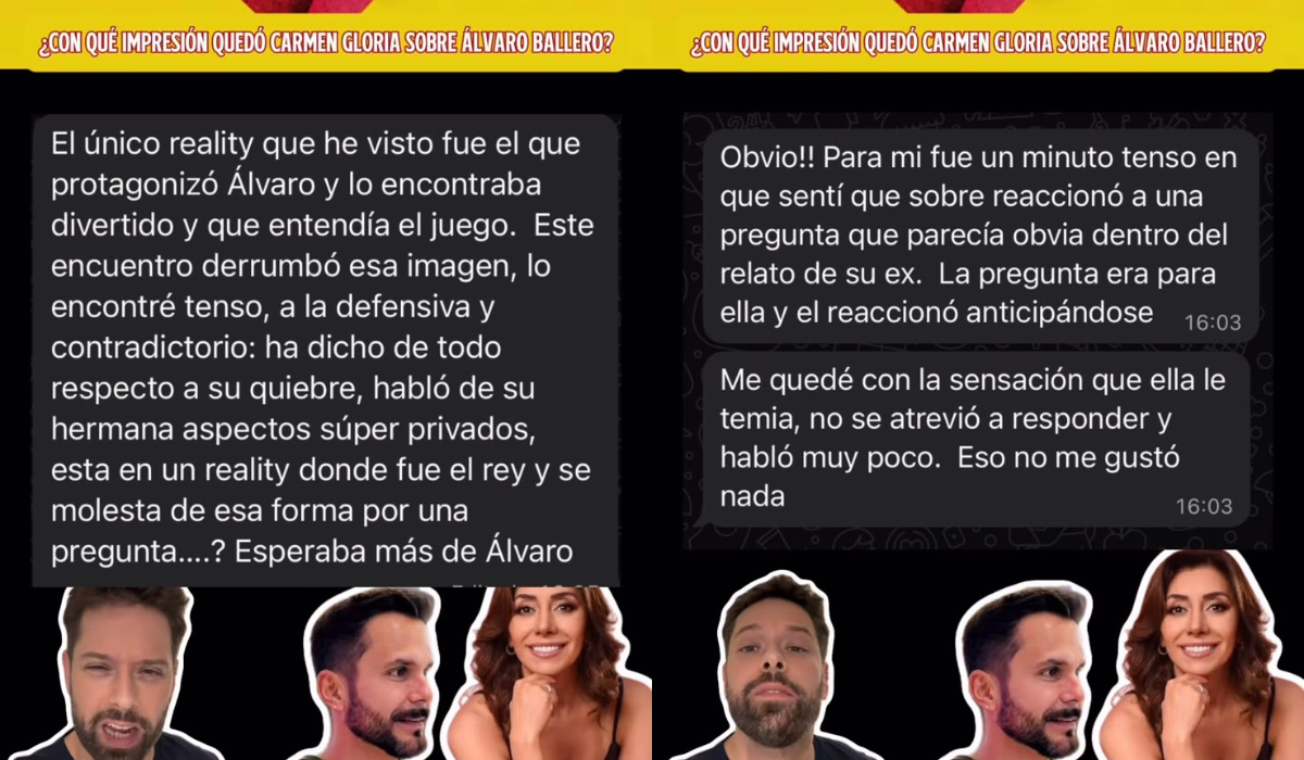 Carmen Gloria Arroyo tras tenso momento con Álvaro Ballero: "Sentí que ...