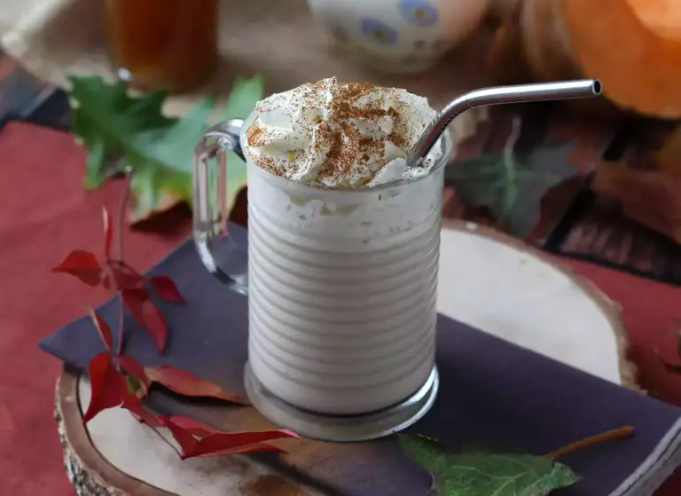 Pumpkin spice latte with homemade pumpkin spice syrup!