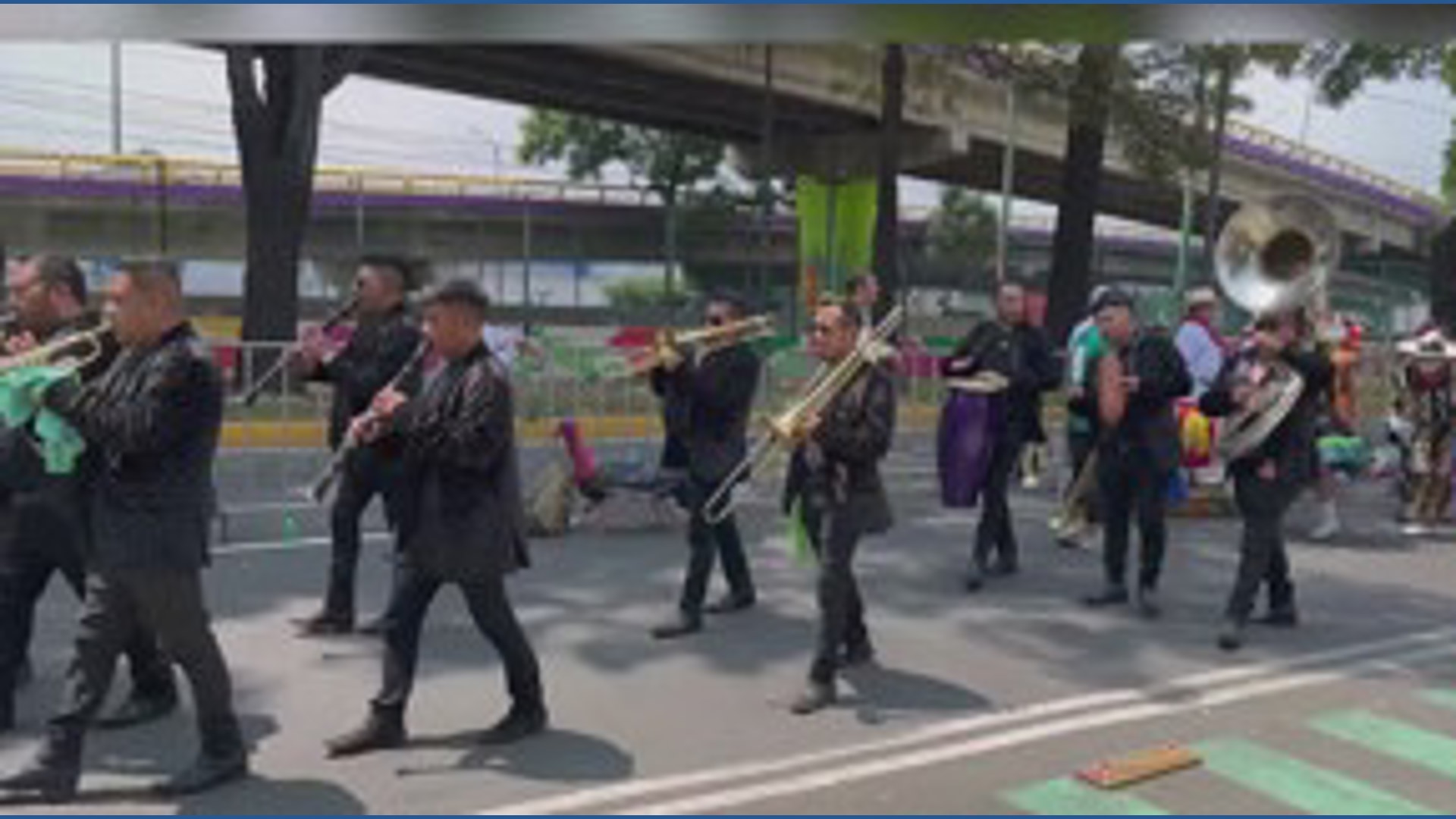 Musicians play traditional Mexican music before World Cup game
