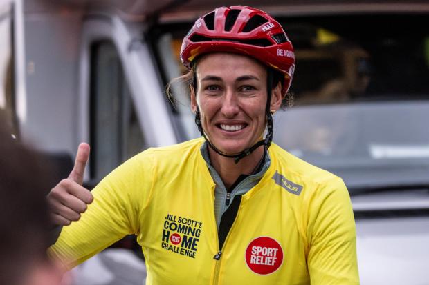 Pictures show Jill Scott travelling through region on Sport Relief ...