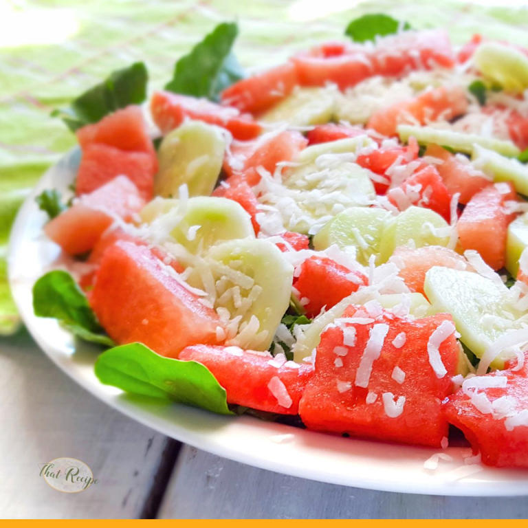 Refresh your summer with a tropical watermelon cucumber salad