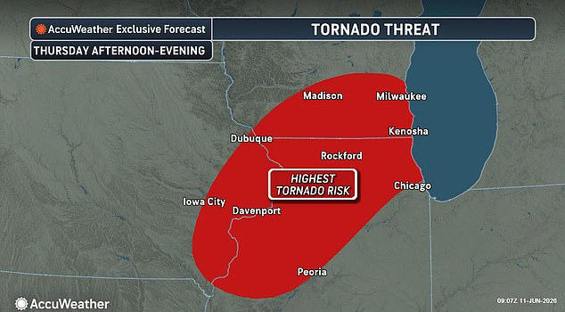 Rare tornado outbreak threatens millions across three states today