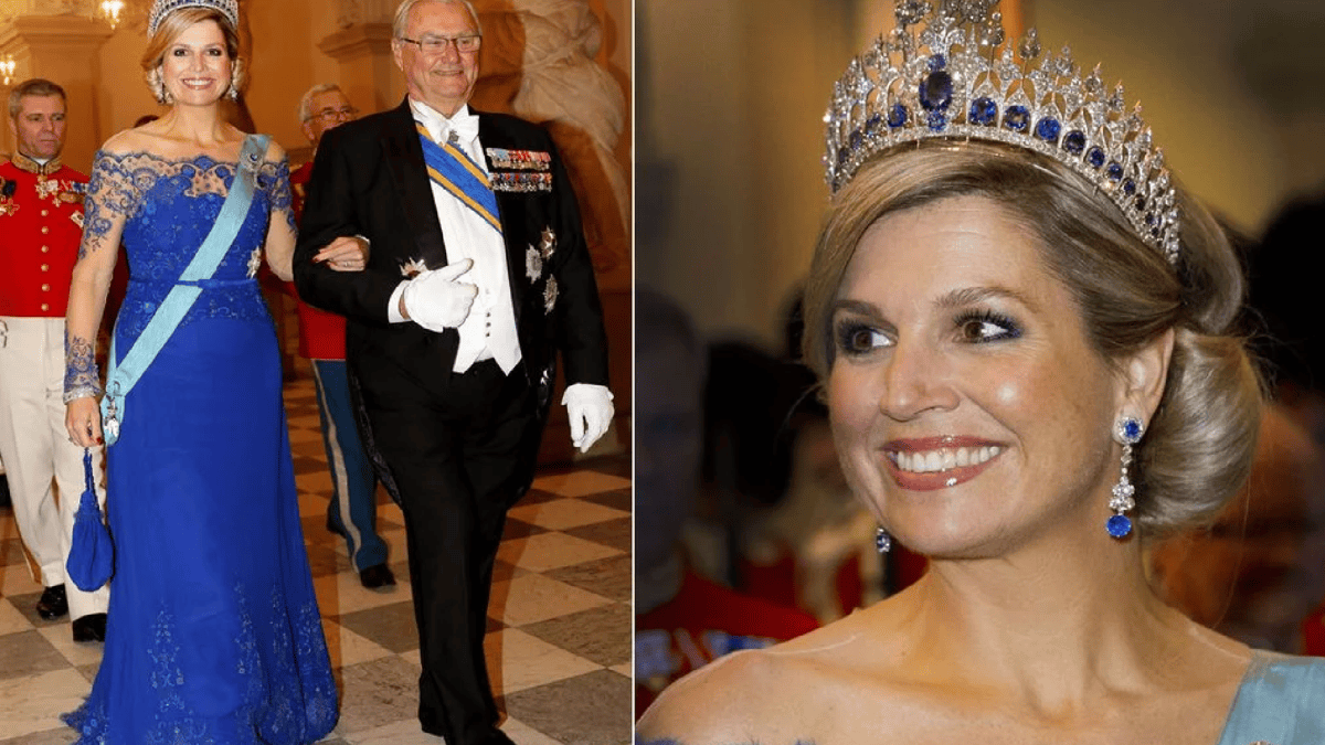 Queen Máxima stuns in sapphire tiara as Princess Amalia revives star jewel