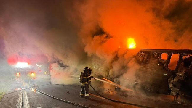 Watch | Tea truck becomes engulfed in flames, closes Pennsylvania ...