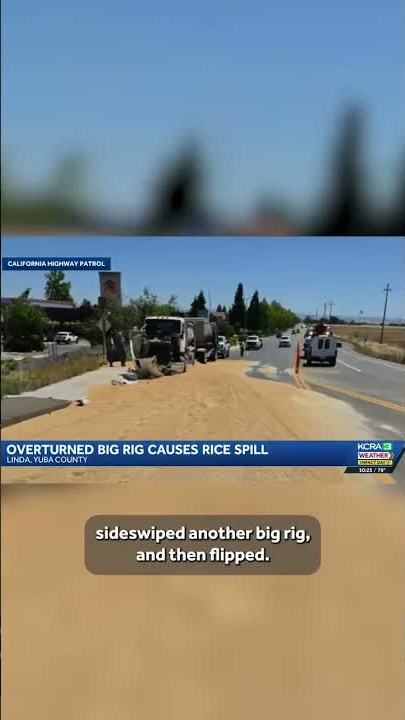 CHP officer makes a 'rice angel' after a big rig crash