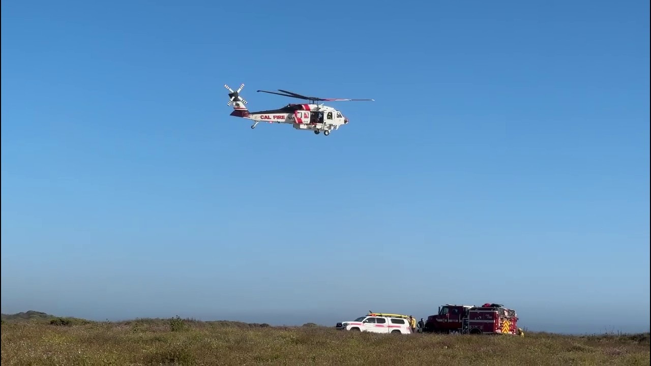 Helicopter airlifts a victim amid fatal ocean incident
