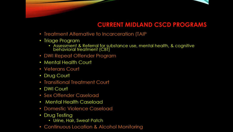 Midland probation report shows stable caseloads, 77% completion rate