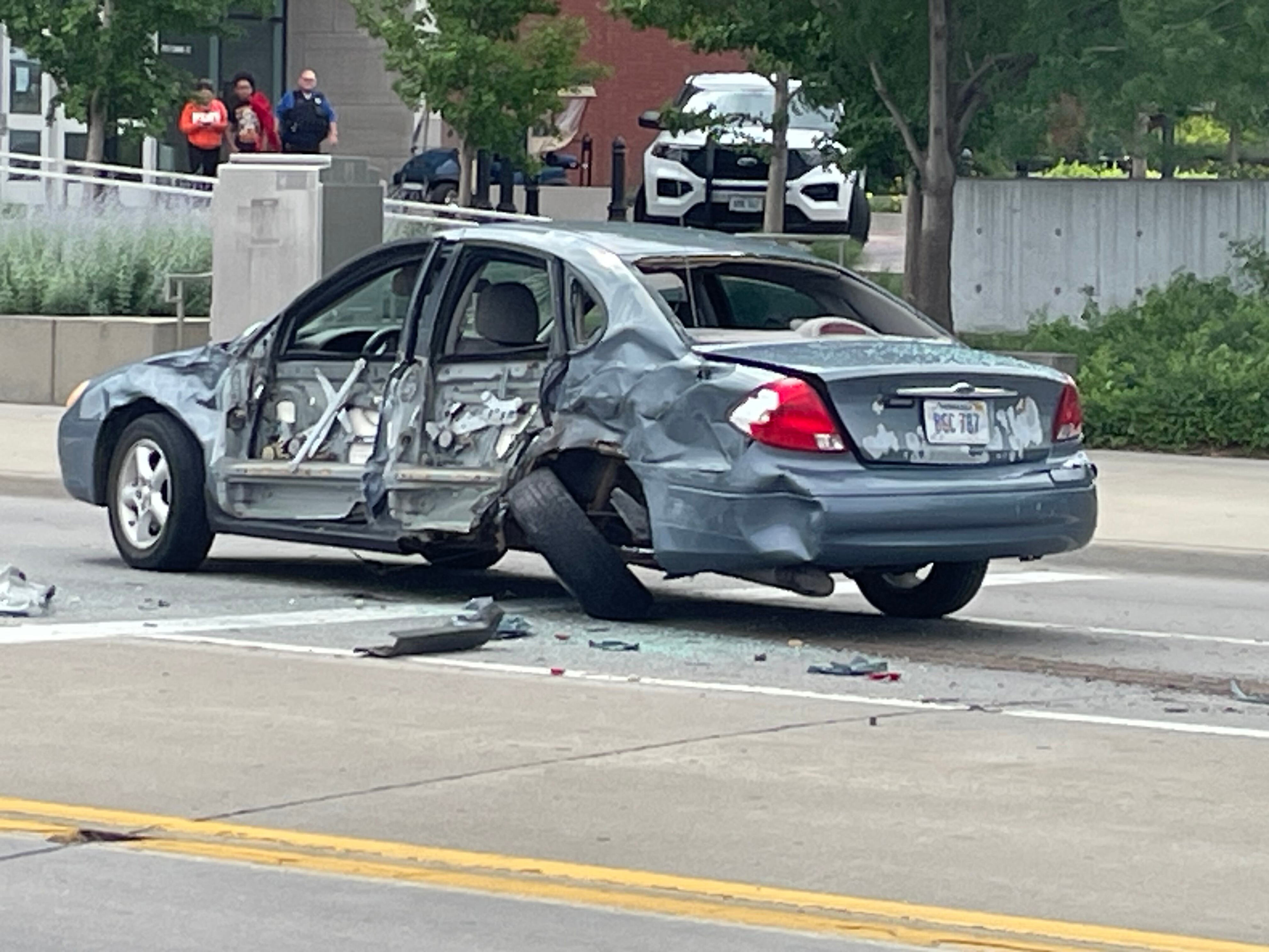 Stolen U-Haul crashes into Creighton building after chase, Omaha police say