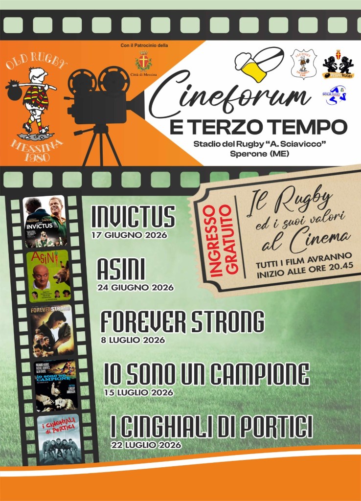 Messina, cinema e rugby: quattro proiezioni allo stadio Sciavicco