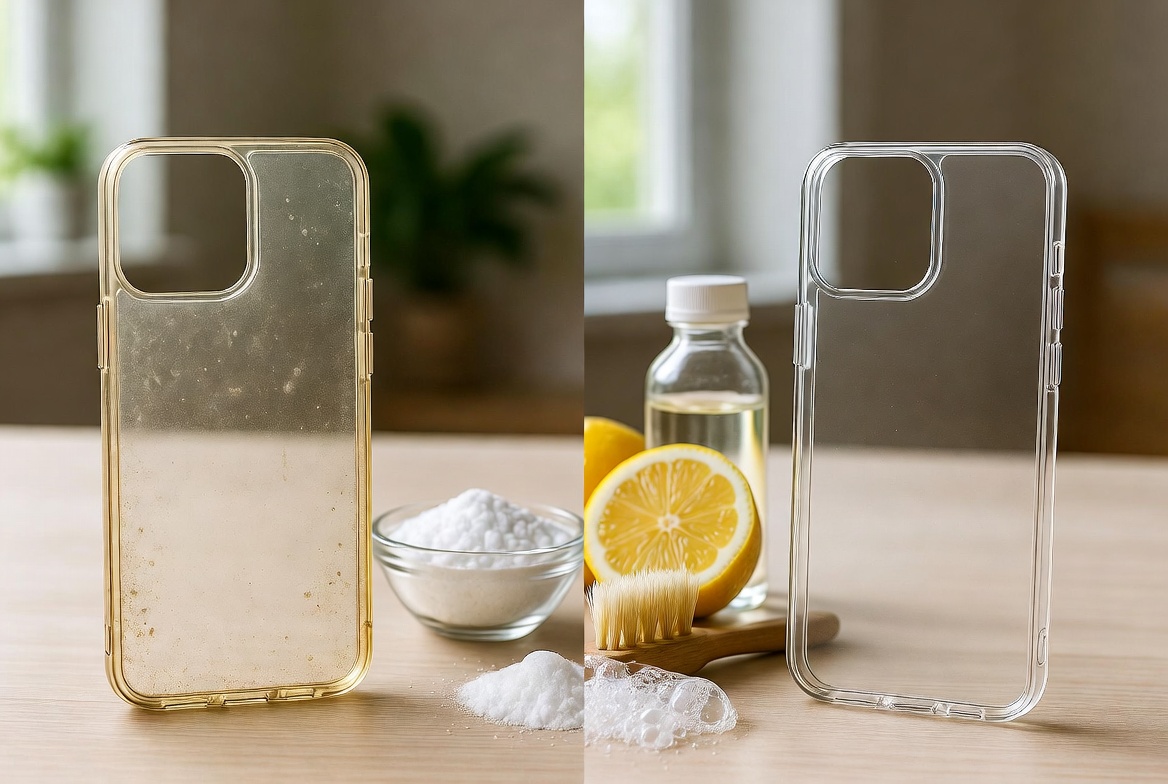 Come pulire naturalmente le cover ingiallite dello smartphone