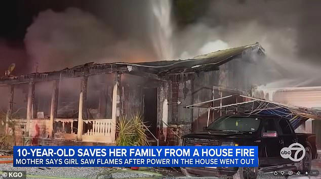 California girl, 10, hailed a hero for saving entire family from house ...