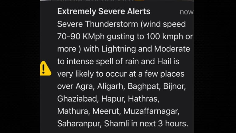 Phones buzz with 'extremely severe alert' as rain, storm likely in ...