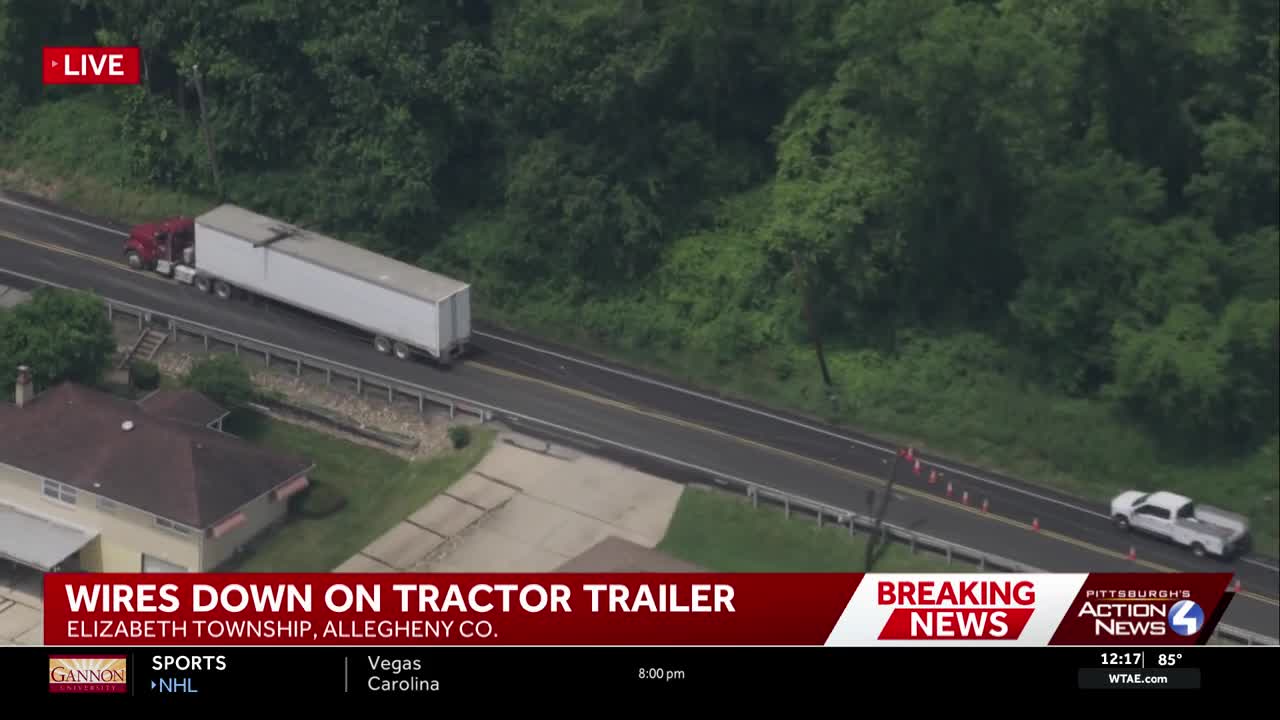Wires down on tractor-trailer in Allegheny County