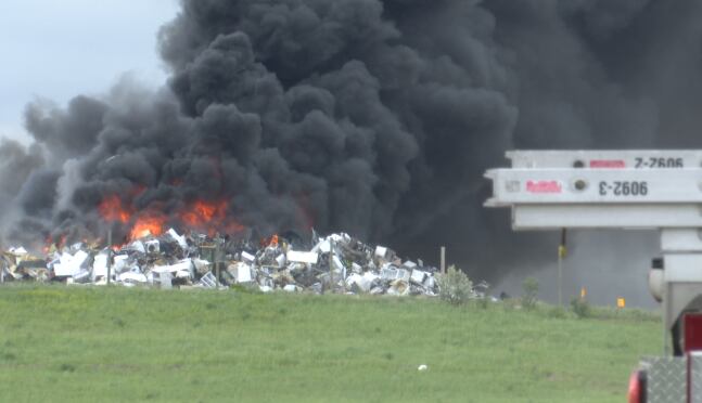 Update: Crews extinguish fire in east Bismarck at the landfill