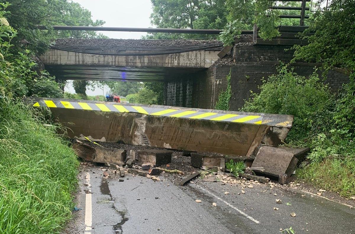 Train bridge collapses on main line into London
