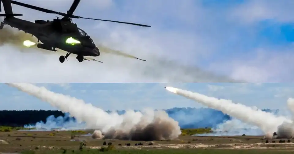 Na poligonie w Toruniu pierwszy raz w Europie. Apache i Himars w jednym ...
